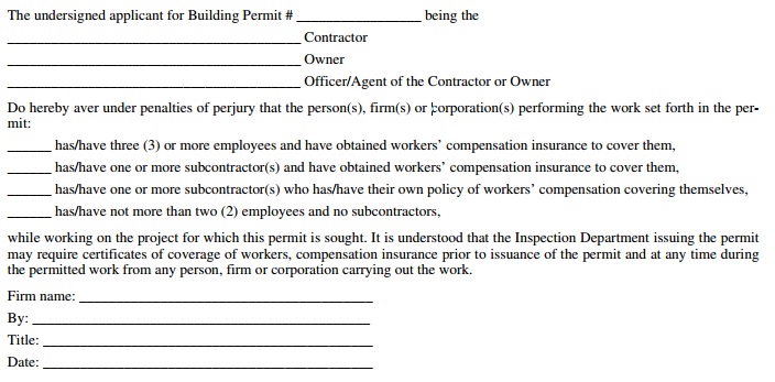APPENDIX D AFFIDAVIT OF WORKERS COMPENSATION COVERAGE N C G S SS87 14 - 2018 NORTH CAROLINA ...